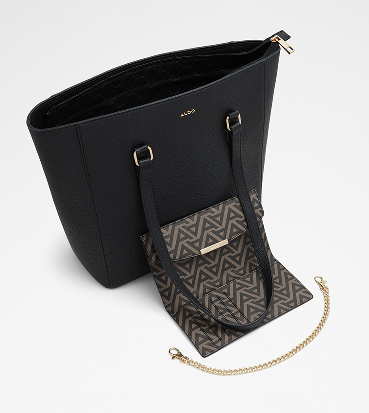 Buy Aldo RHOENDRA Textured Tote Bag Set In Black | 6thStreet Saudi Arabia