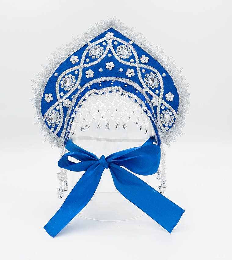 Buy Ddaniela Girl's Traditional Headdress Crest Shape Kokoshnik In Blue ...
