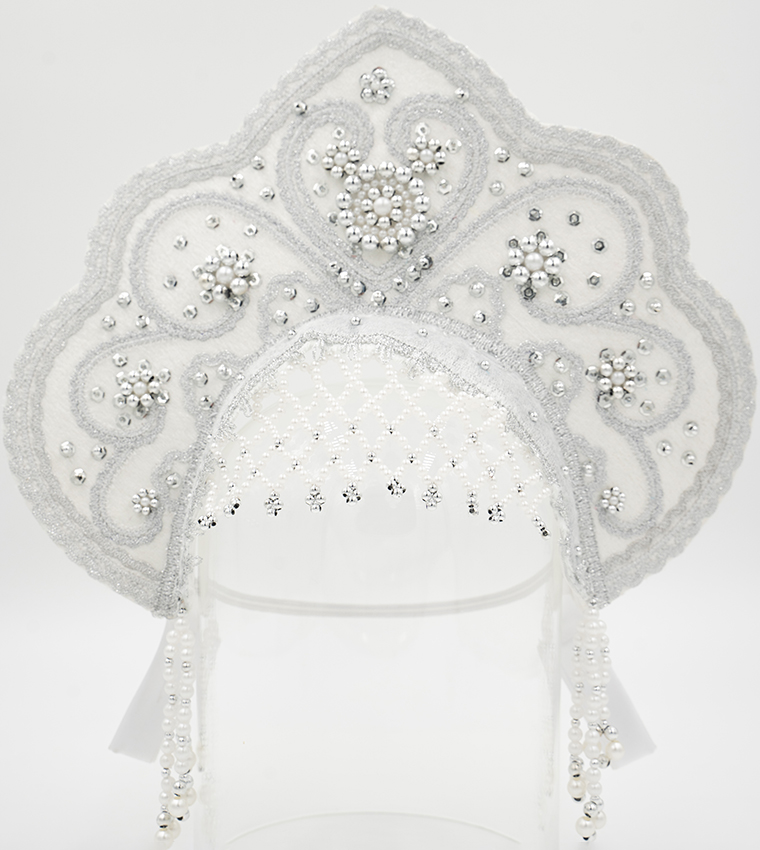 Buy Ddaniela Girl's Traditional Headdress Kokoshnik In White ...