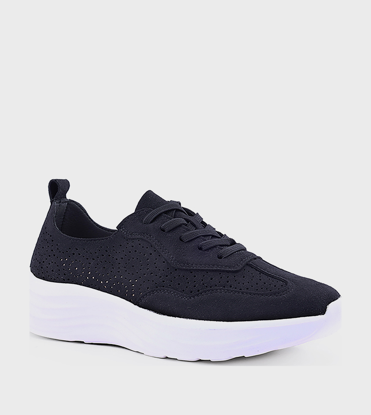 Buy Cuple Perforated Lace Up Shoes In Black | 6thStreet UAE