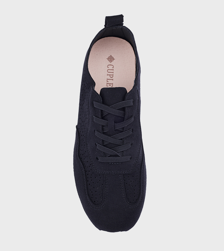 Buy Cuple Perforated Lace Up Shoes In Black | 6thStreet UAE