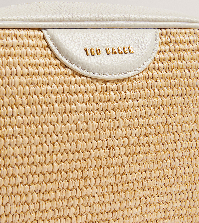 Buy Ted Baker BARDAS Contrast Detail Raffia Camera Bag In Off White ...