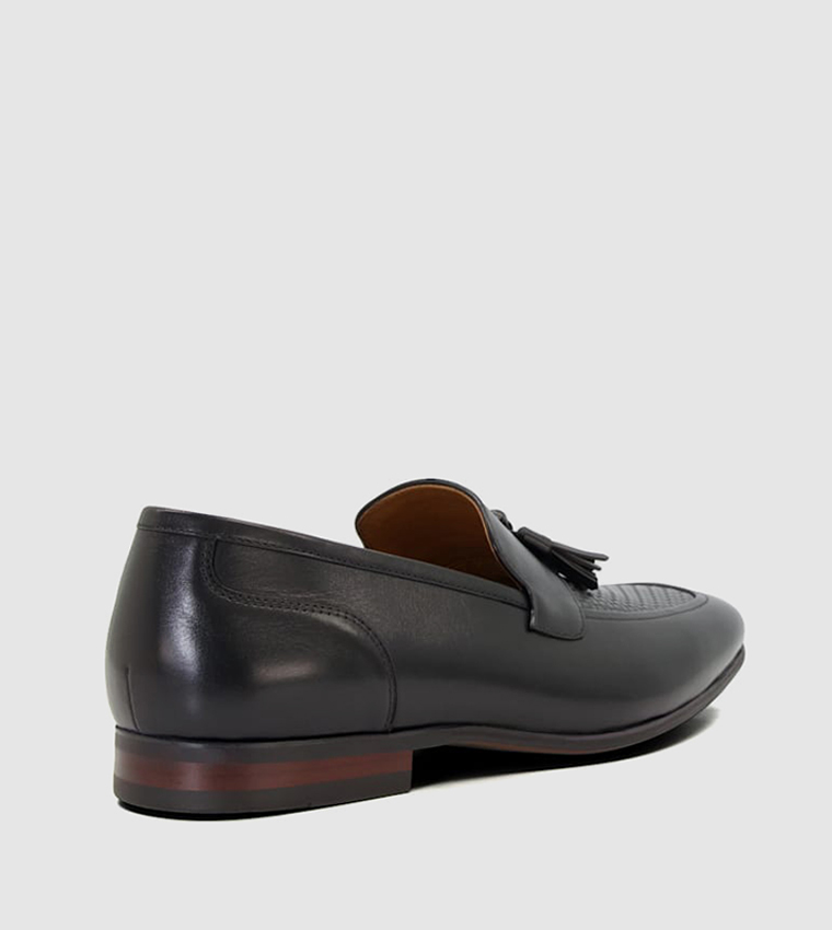 Buy Dune London SHEARED Woven Embossed Vamp Loafers In Black ...