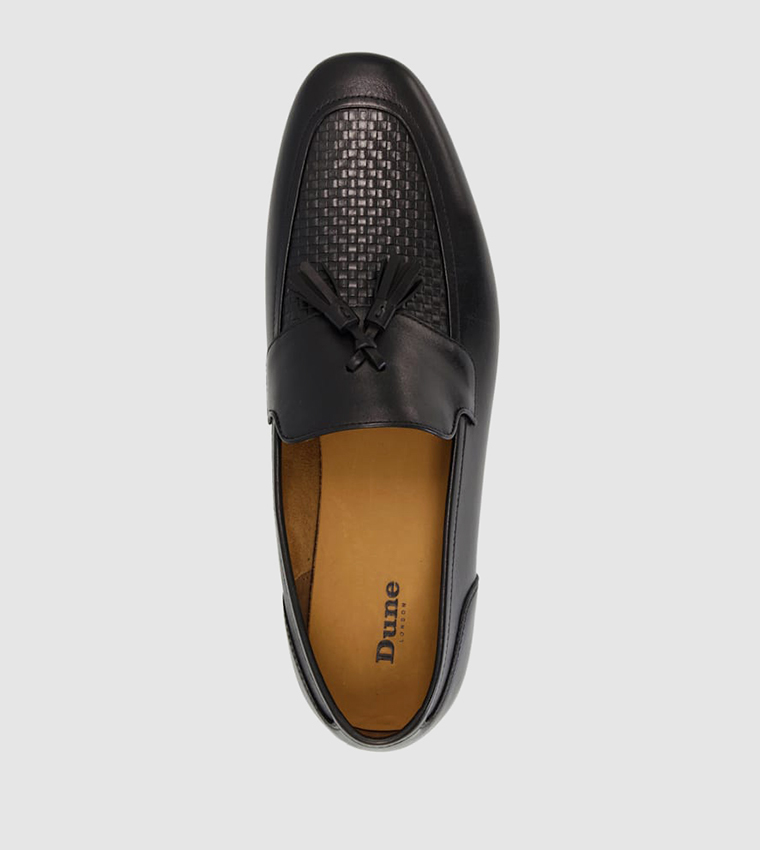 Buy Dune London SHEARED Woven Embossed Vamp Loafers In Black ...