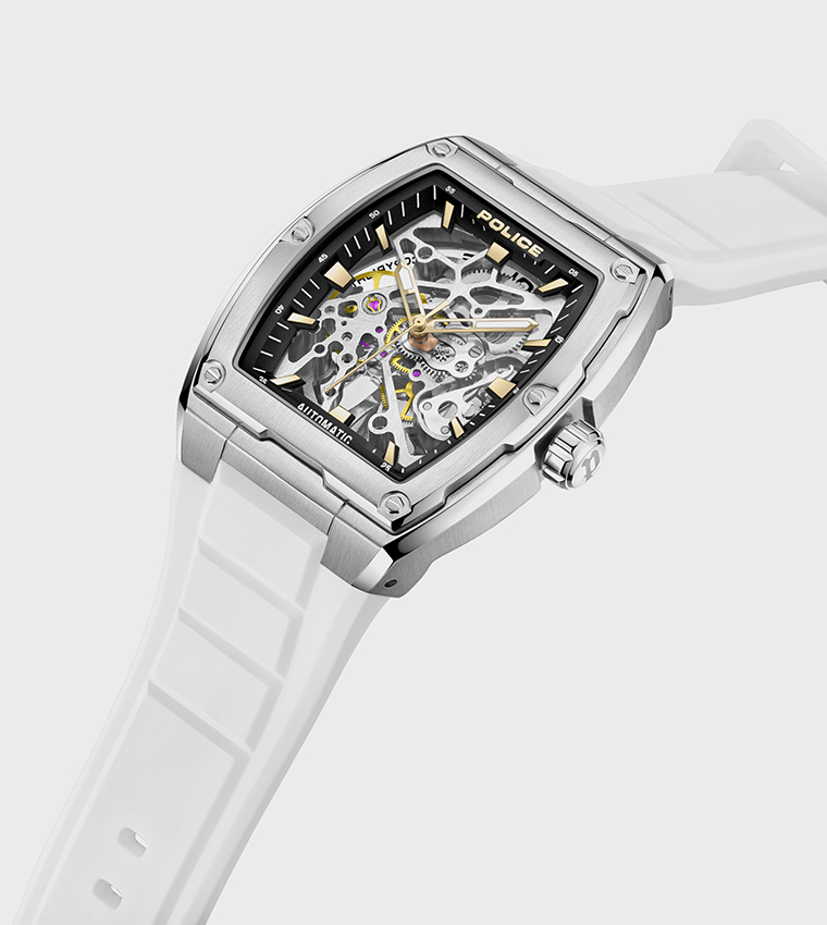 Buy POLICE SKELETOR Tonneau Dial Analog Watch (5 ATM) In White ...