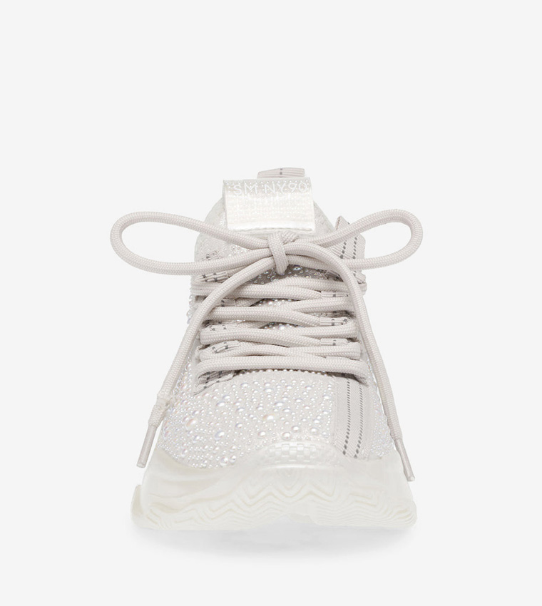 Buy Steve Madden MISTICA Embellished Low Top Sneakers In White ...