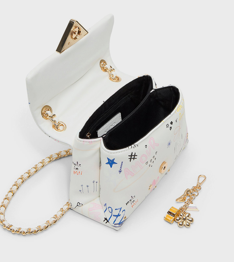 Buy Aldo Soft Puff Doodle Convertible Crossbody Bag In White ...