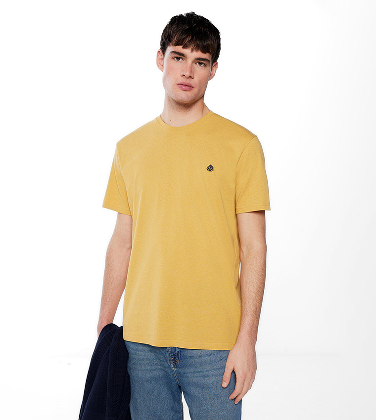 Buy Springfield Logo Detail Short Sleeves T Shirt In Yellow | 6thStreet ...