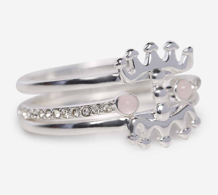 Buy Juicy Couture Beaded Crown Luxe Wishes Rings Silver In Silver ...