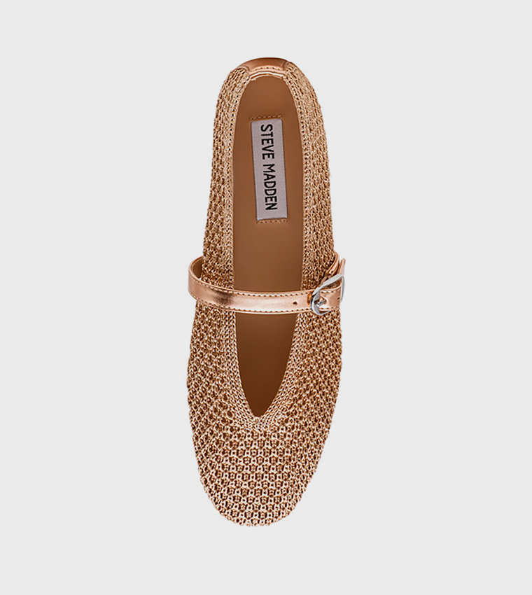 Buy Steve Madden GAYLA Mesh Mary Jane Shoes In Gold | 6thstreet UAE