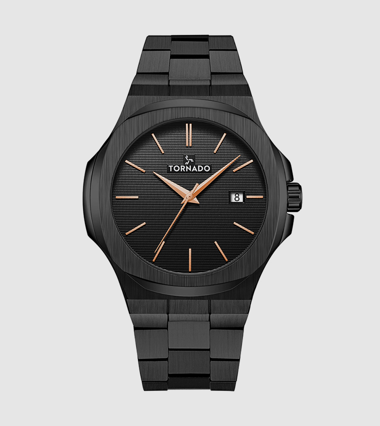 Buy Tornado Analog Round Dial Watch In Black | 6thStreet UAE