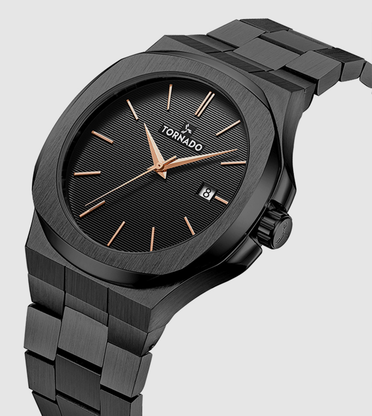 Buy Tornado Analog Round Dial Watch In Black | 6thStreet UAE