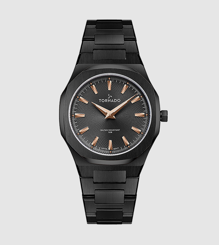 Buy Tornado Analog Round Dial Watch In Black | 6thStreet UAE