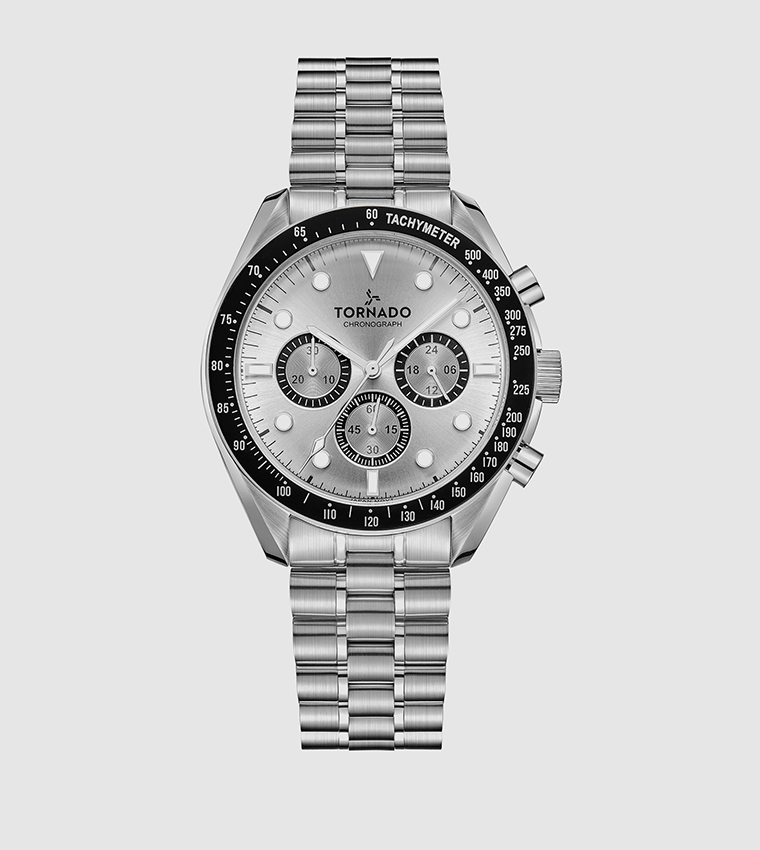 Buy Tornado Round White Dial Chronograph Watch In Silver | 6thStreet Kuwait