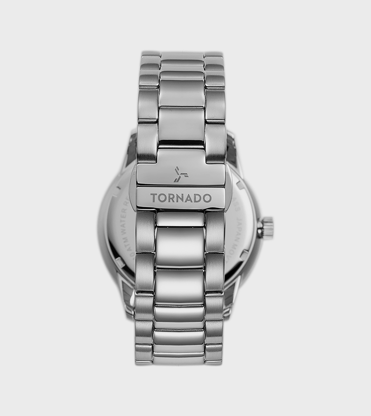 Buy Tornado Round Black Dial Analog Watch In Silver | 6thStreet UAE