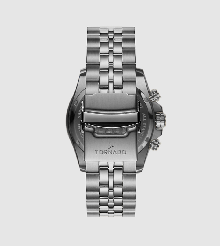 Buy Tornado Chronograph Black Dial Watch In Silver | 6thStreet Saudi Arabia
