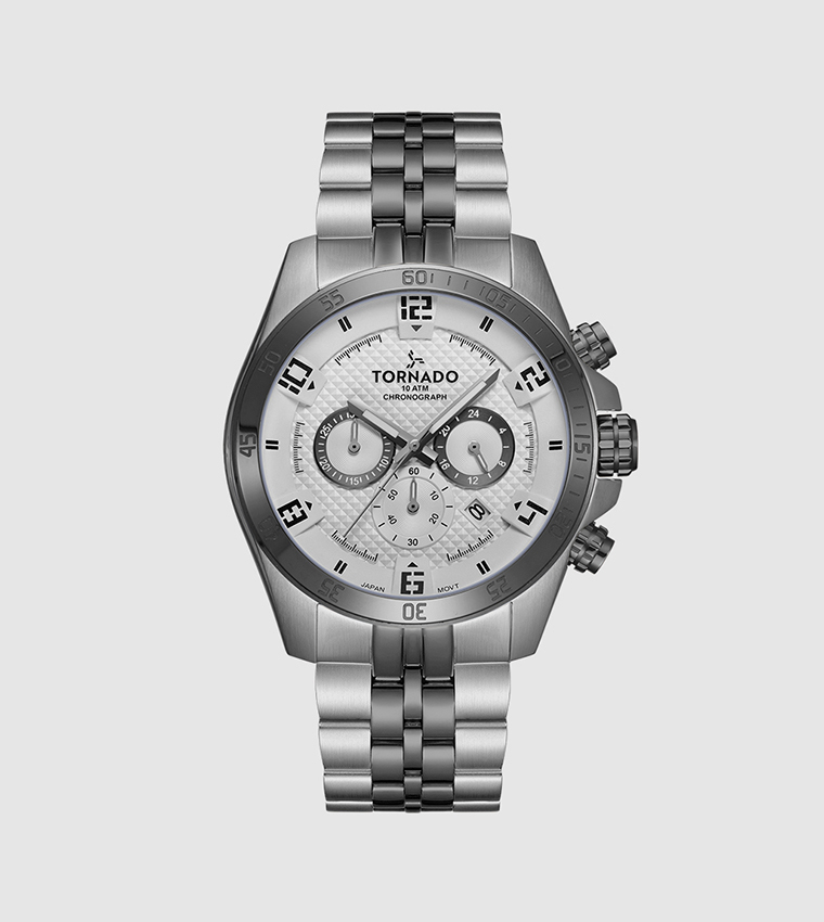 Buy Tornado Chronograph White Dial Watch In Silver | 6thStreet Saudi Arabia