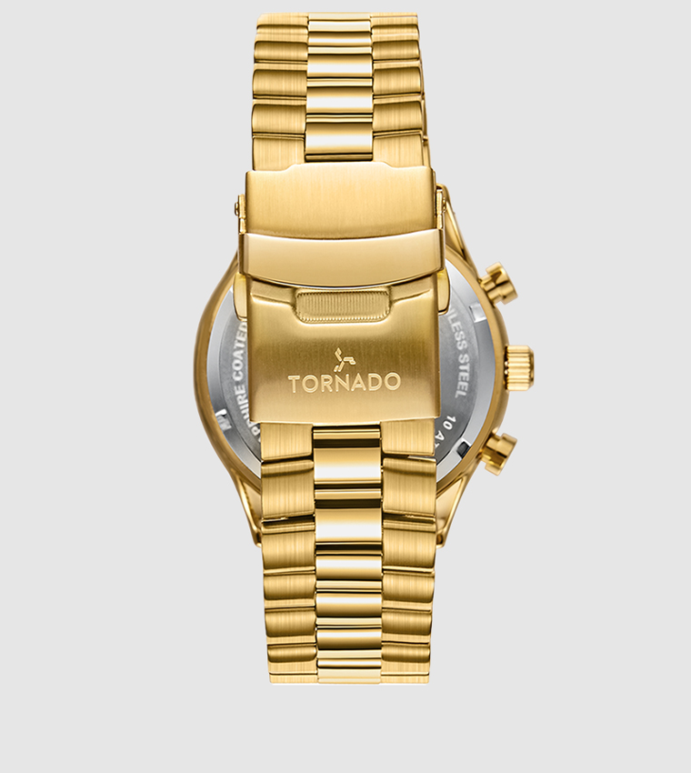 Buy Tornado Chronograph Green Dial Analog Watch In Gold | 6thStreet Qatar