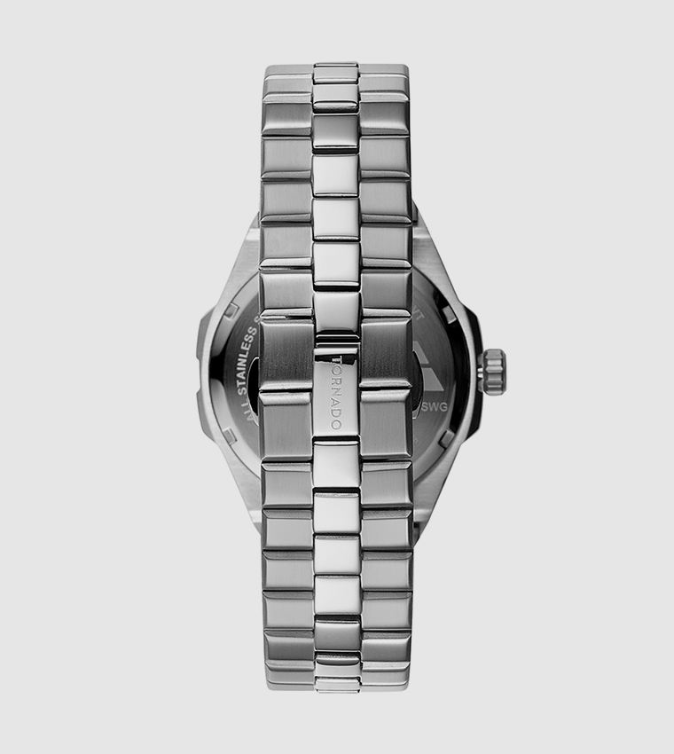 Buy Tornado Analog Round Navy Blue Dial Watch In Silver | 6thStreet Qatar