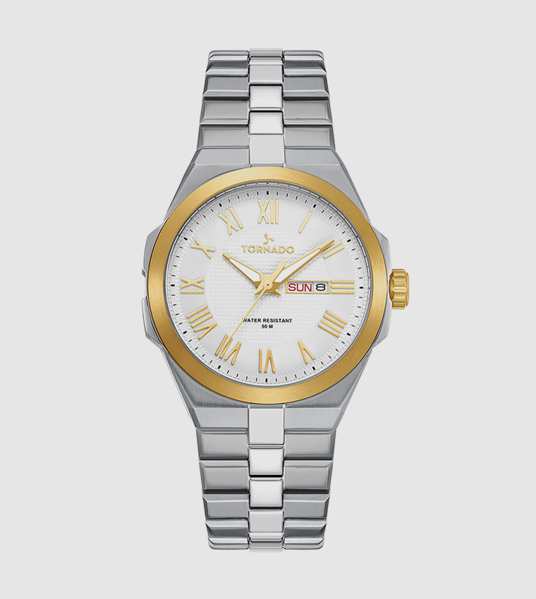 Buy Tornado Analog Round White Dial Watch In Silver | 6thStreet Qatar
