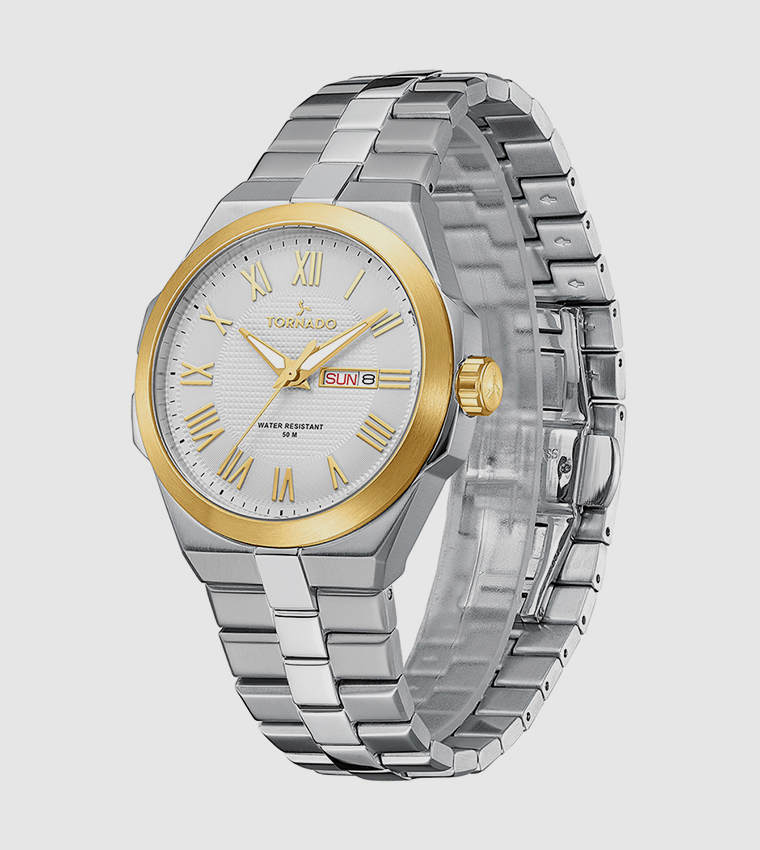 Buy Tornado Analog Round White Dial Watch In Silver | 6thStreet Qatar