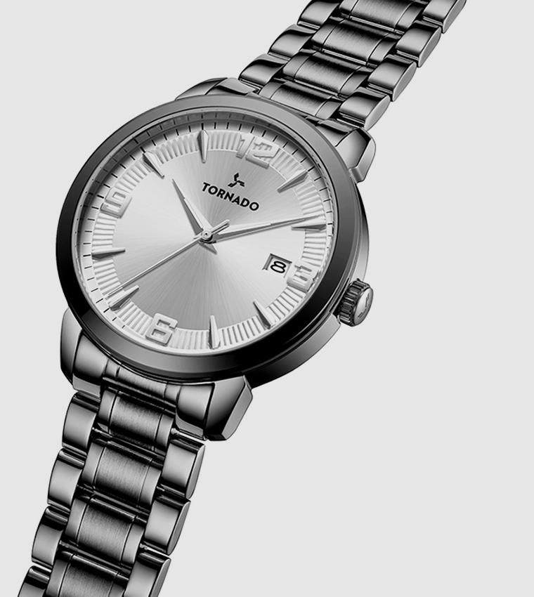 Buy Tornado Sunray White Dial Analog Watch In GUN METAL | 6thStreet Kuwait