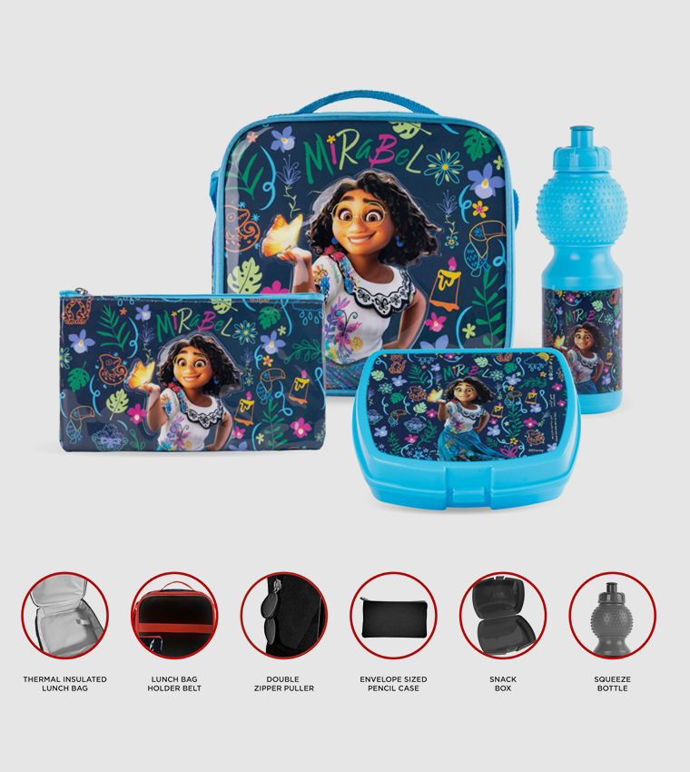 Buy Disney 5 In 1 Encanto Mirabel 18" Trolley Backpack Set In Blue ...