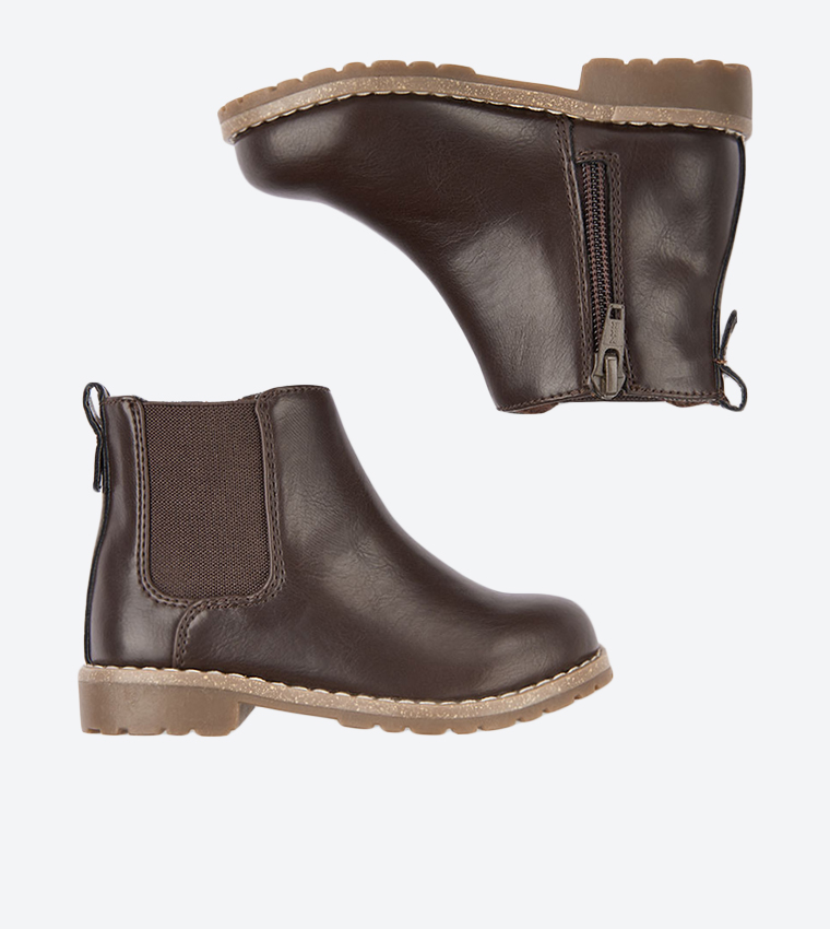 Buy The Children's Place Chelsea Boot Brown TCP2103135 In Brown ...