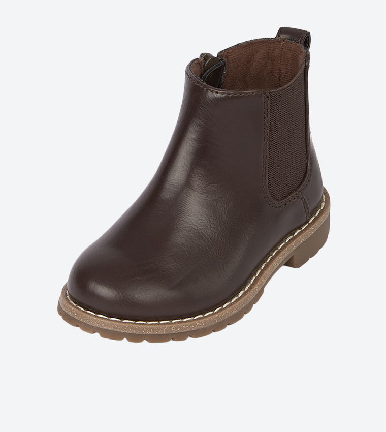 Buy The Children's Place Chelsea Boot Brown TCP2103135 In Brown ...