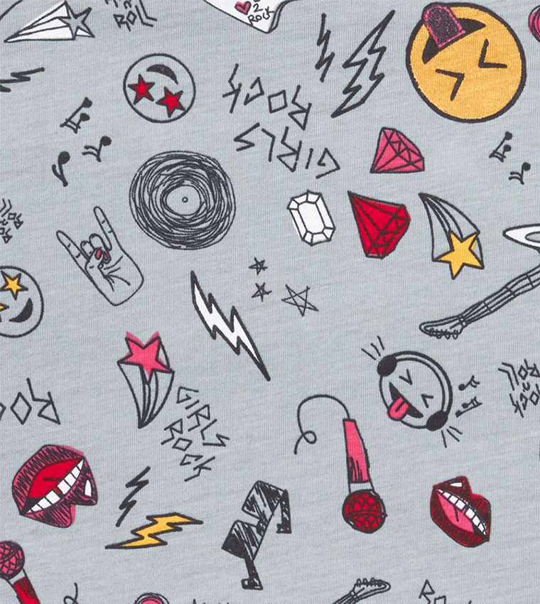 Buy The Children's Place Rockstar Doodle Printed Cut Out Long Sleeve ...