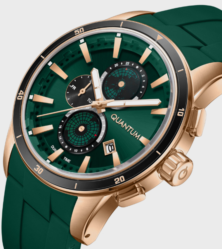 Buy Quantum Green Dial Multifunction Watch In Dark Green | 6thStreet Qatar