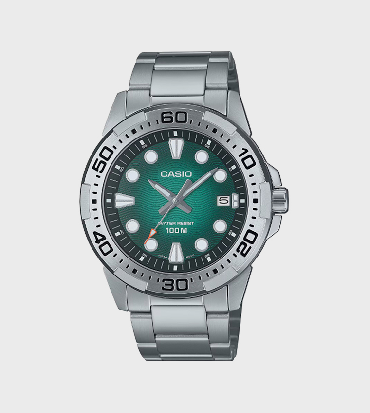 Buy Casio Green Dial Analog Watch In Green | 6thStreet Qatar