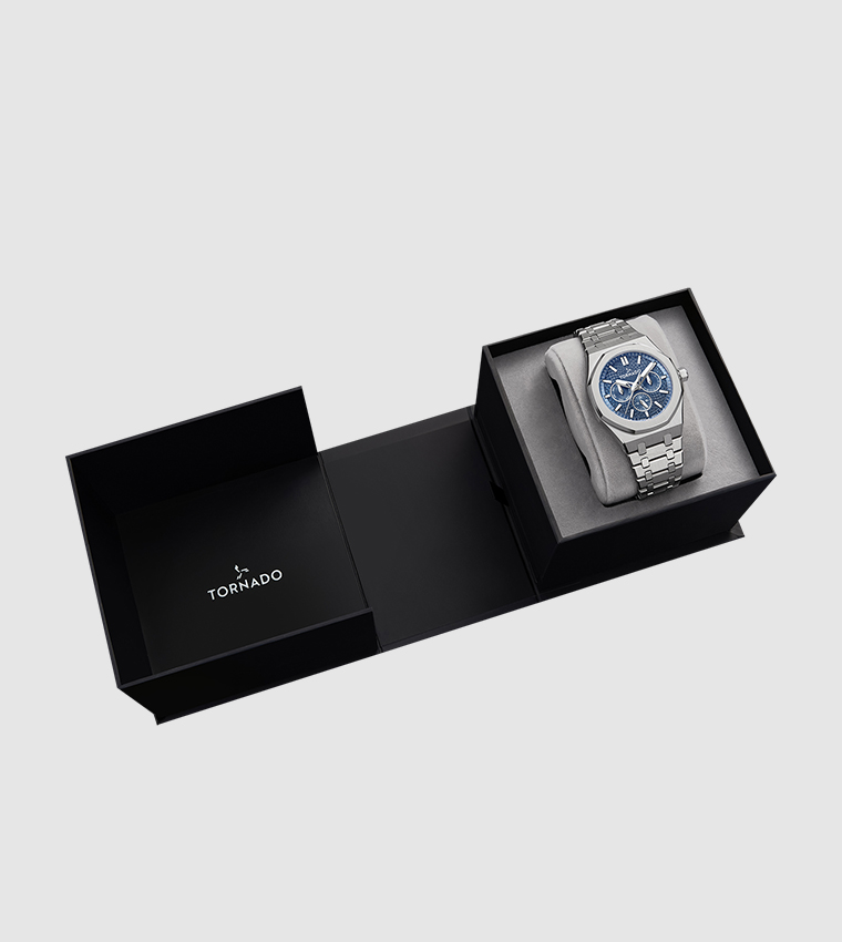 Buy Tornado AURORA Multifunction Blue Dial Watch In Silver | 6thStreet Qatar