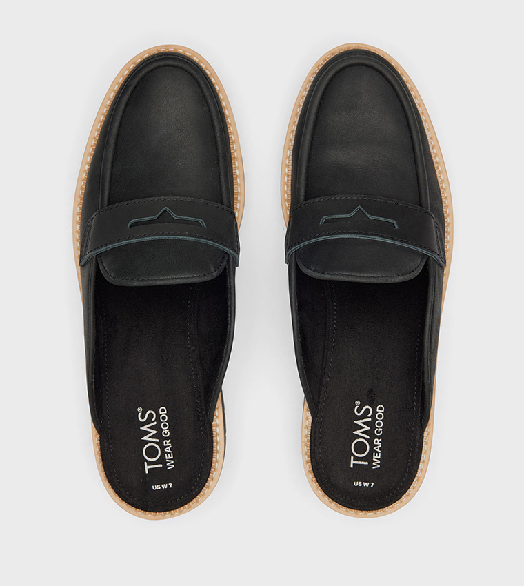 Buy Toms CARA Round Toe Loafer Mules In Black | 6thStreet UAE