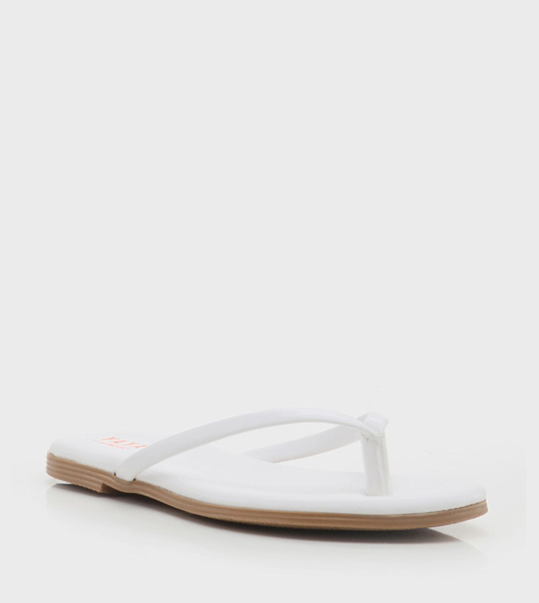 Buy Yaya By Hotiç Solid Flat Sandals In White | 6thStreet UAE