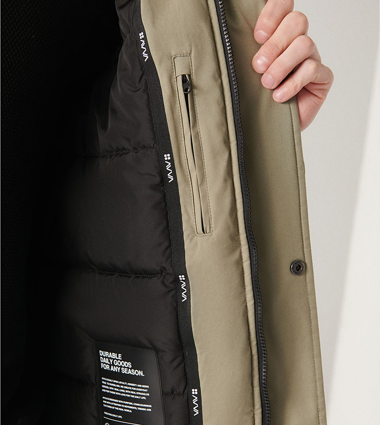 Buy Avva Water Repellent Puffer Jacket In Khaki | 6thStreet UAE