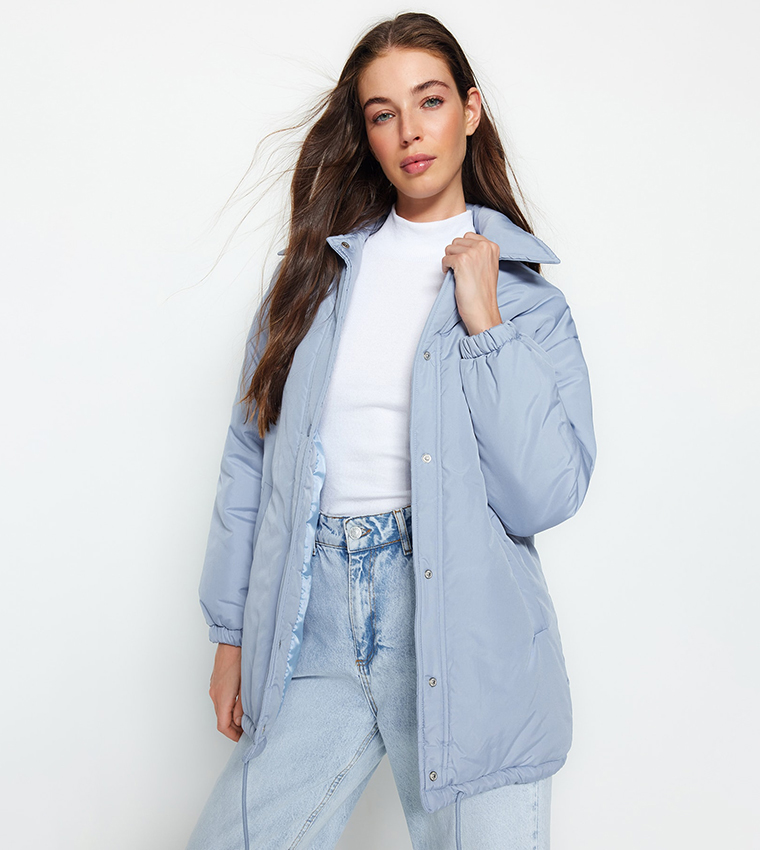 Buy Trendyol Quilted Waterproof Inflatable Jacket In Blue | 6thStreet Qatar