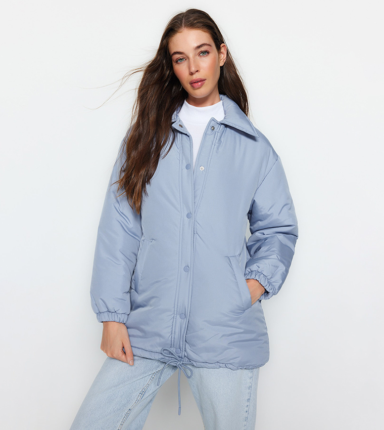 Buy Trendyol Quilted Waterproof Inflatable Jacket In Blue | 6thStreet Qatar