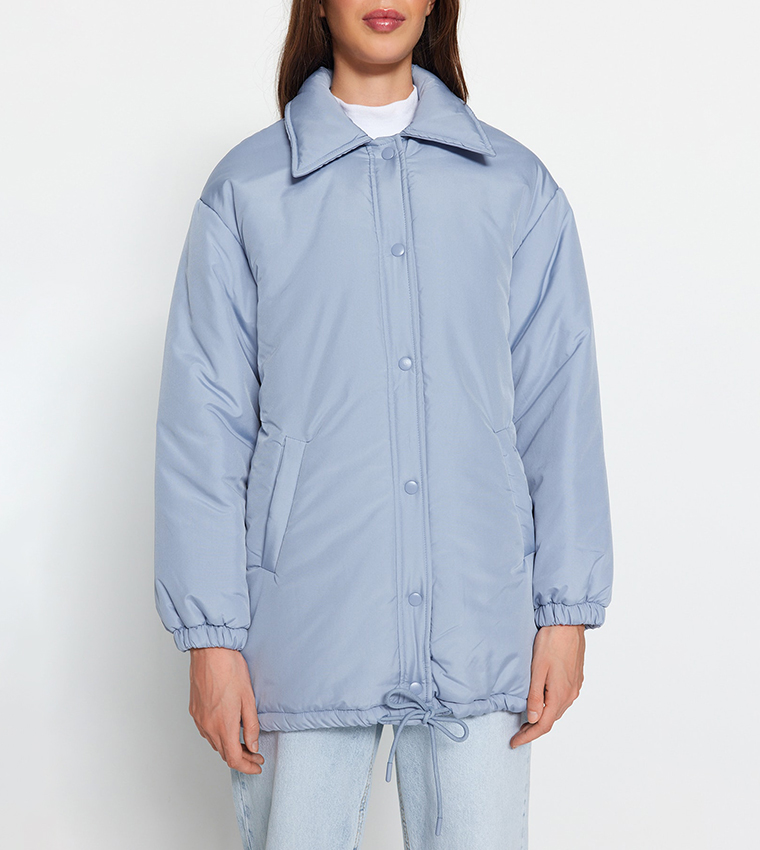 Buy Trendyol Quilted Waterproof Inflatable Jacket In Blue | 6thStreet Qatar