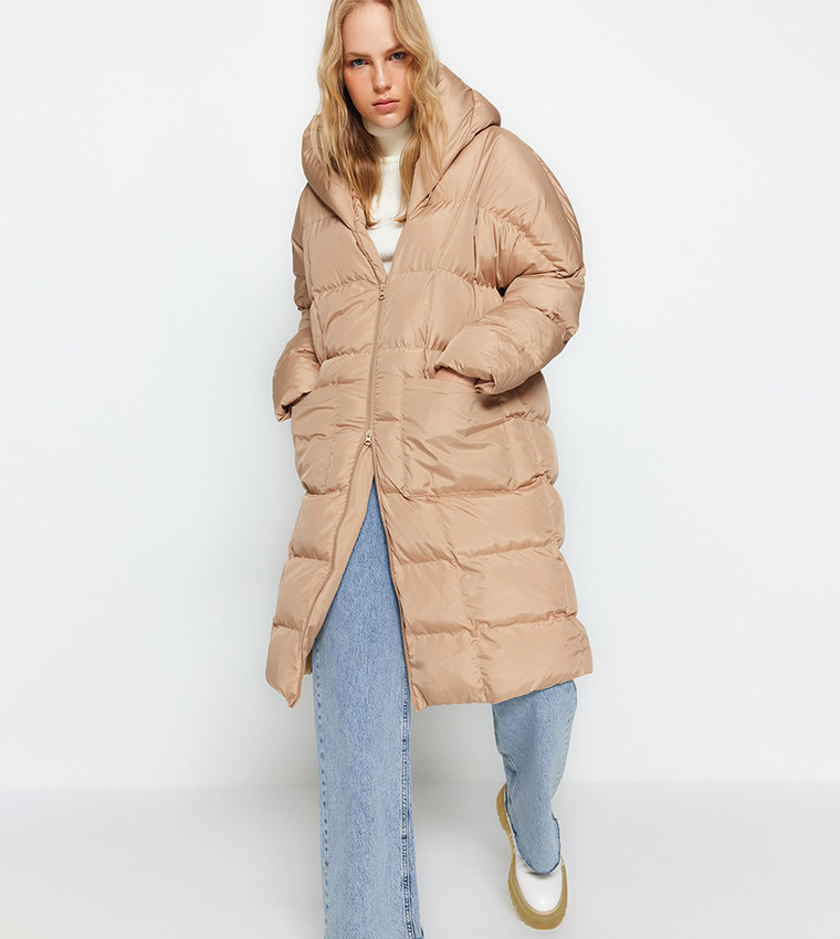 Buy Trendyol Quilted Oversized Waterproof Long Inflatable Jacket In ...