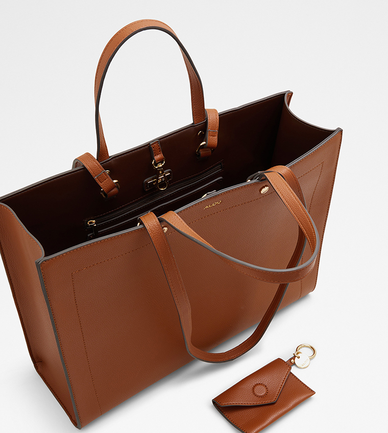 Buy Aldo TRULY Metal Accent Satchel Bag In Brown | 6thStreet UAE