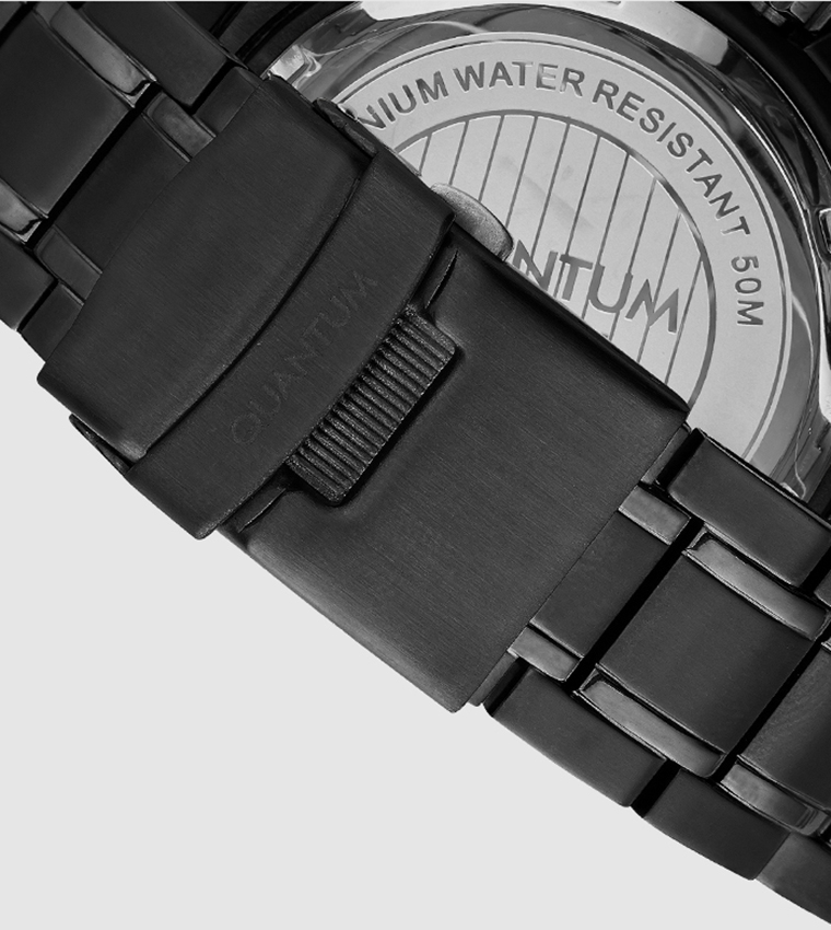 Buy Quantum Blue Dial Chronograph Analog Watch In Black | 6thStreet Qatar
