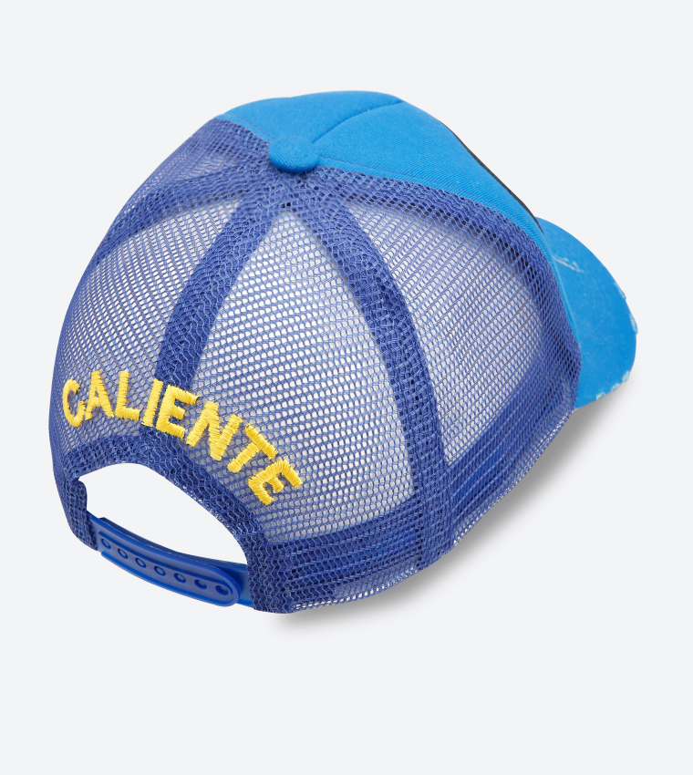 Buy Caliente Mesh Pattern Adjustable Back Strap Cap Blue UAE06 UAE06 In ...