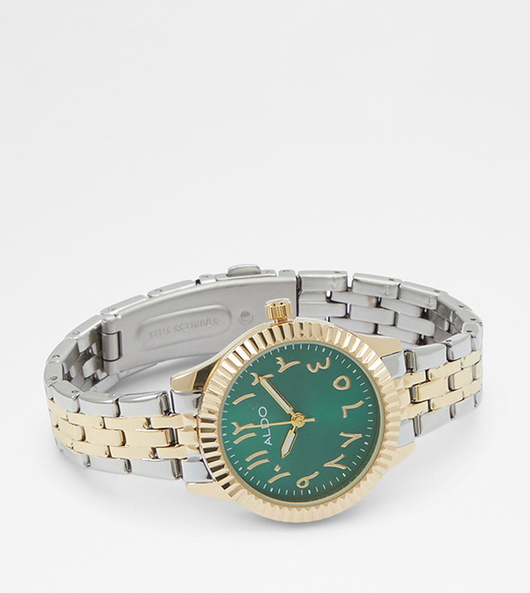Buy Aldo Accessories VAMARA Dual Tone Stainless Steel Watch In Green ...