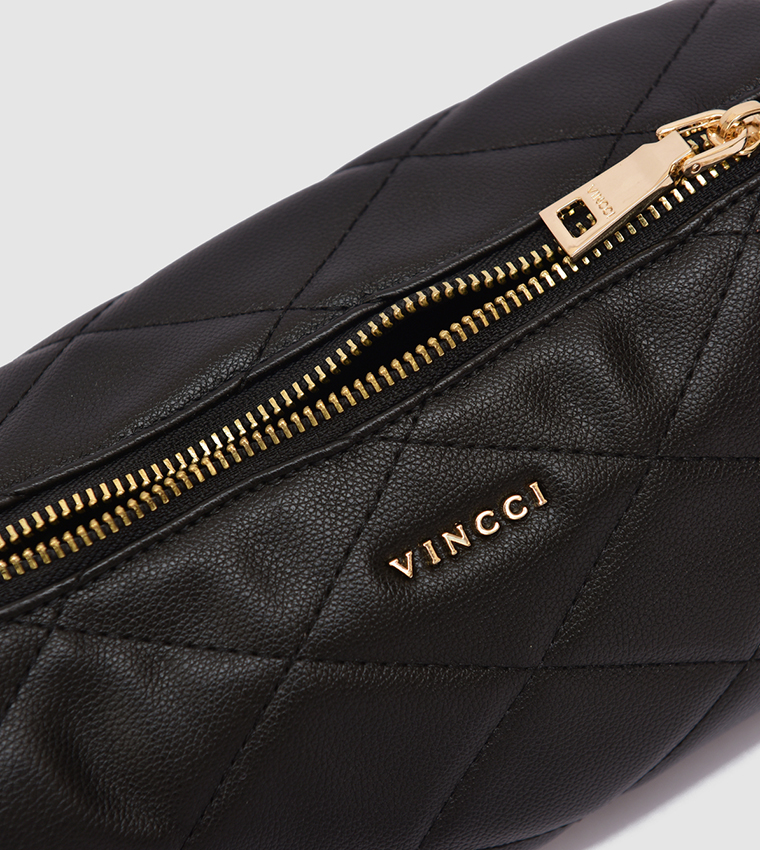 Buy VINCCI Quilted Crossbody Bag In Black | 6thStreet UAE