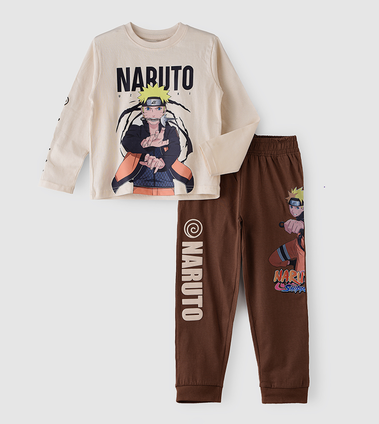 Buy Naruto Hollywood Magic Naruto Print Long Sleeves Pajama Set In ...