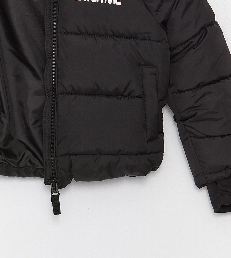 Buy LC Waikiki Printed Hooded Puffer Jacket In Black | 6thStreet UAE