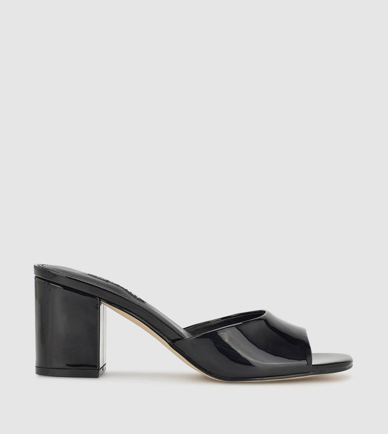 Buy Nine West Ferris Open Toe Block Heel Sandals In BLACK MULTI ...
