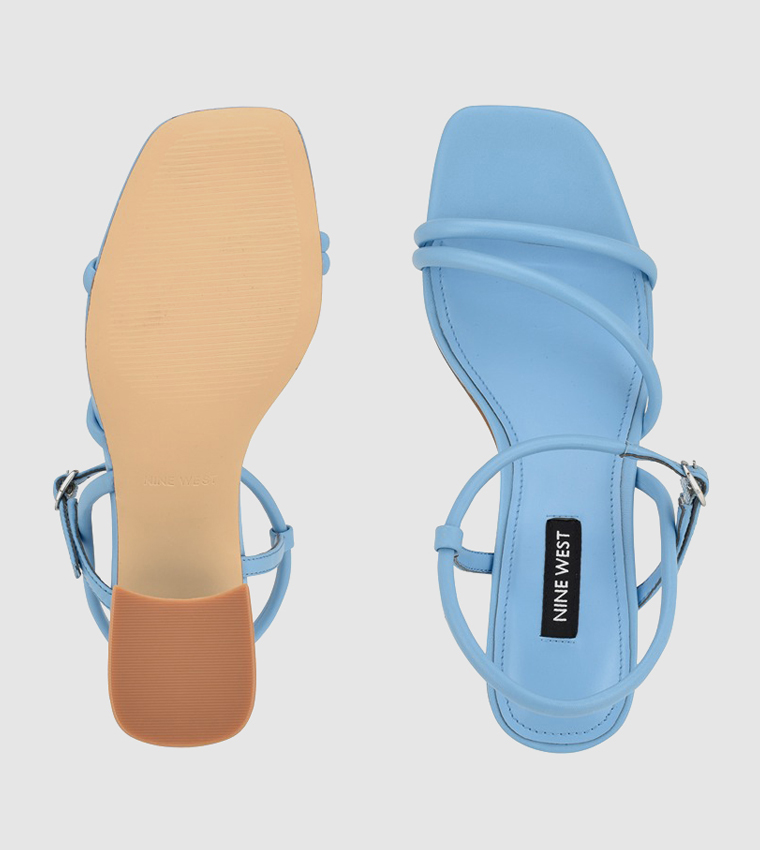 Buy Nine West GRAYCE Ankle Strap Block Heel Sandals In Blue | 6thStreet UAE