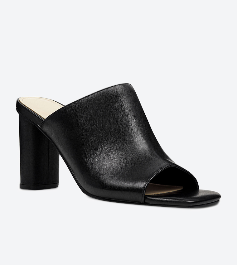 Buy Nine West Liza Square Toe Open Back Mules Black In Black ...